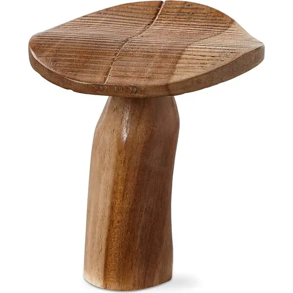 TAG Wood Mushroom Garden Sculpture Natural Decor For Summer - Beige