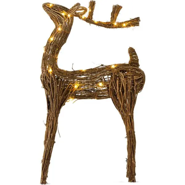 TAG Buck Vine Light Up Deer Figurine Indoor Outdoor Holiday Decor - Brown