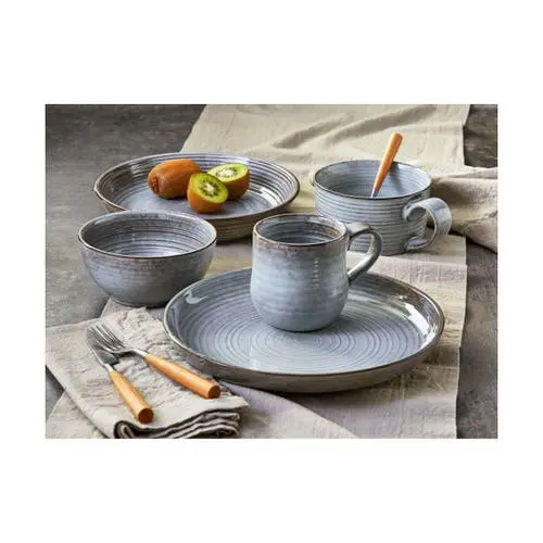 TAG Loft Speckled Reactive Glaze Stoneware Bowl Set Of 4 Grey