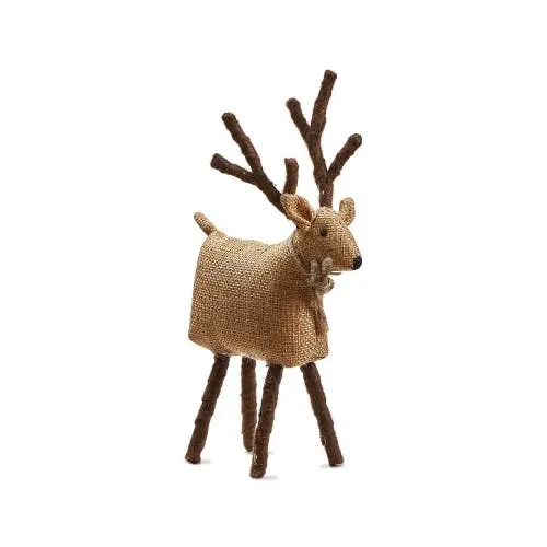 TAG Tweedie Burlap Christmas Reindeer Tabletop Decor - Brown