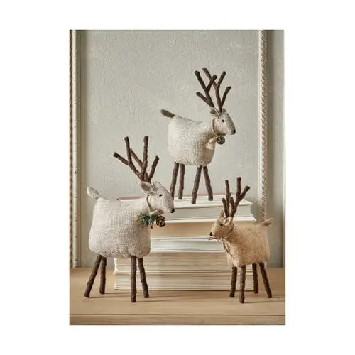 TAG Tweedie Burlap Christmas Reindeer Tabletop Decor