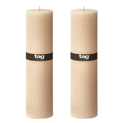 TAG Ivory Pillar Candle Unscented Drip-free Long Burning 175h - Beige