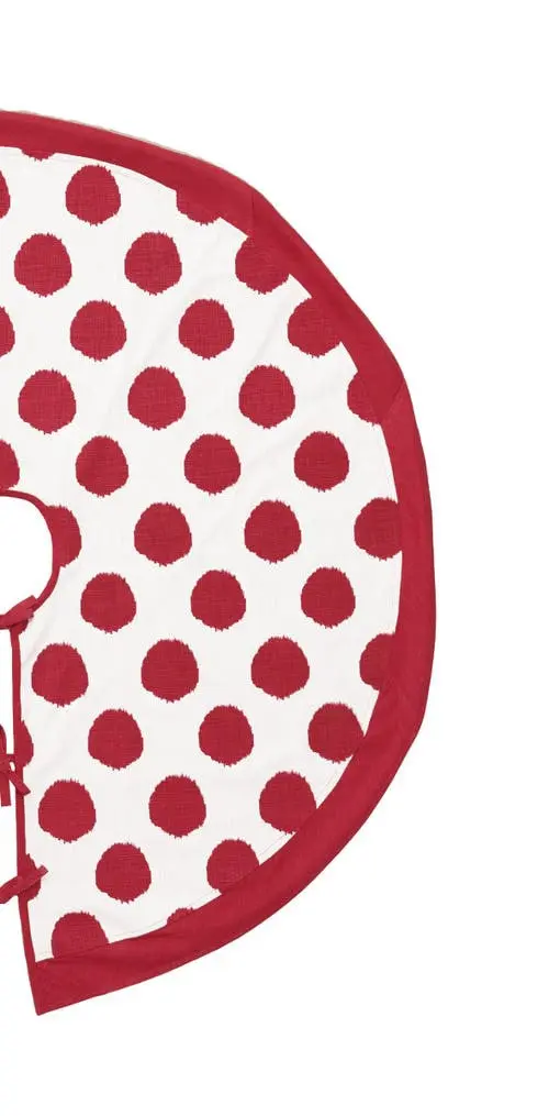 CAROL & FRANK Ruby Polka Dot 100% Cotton Christmas Tree Skirt 54"