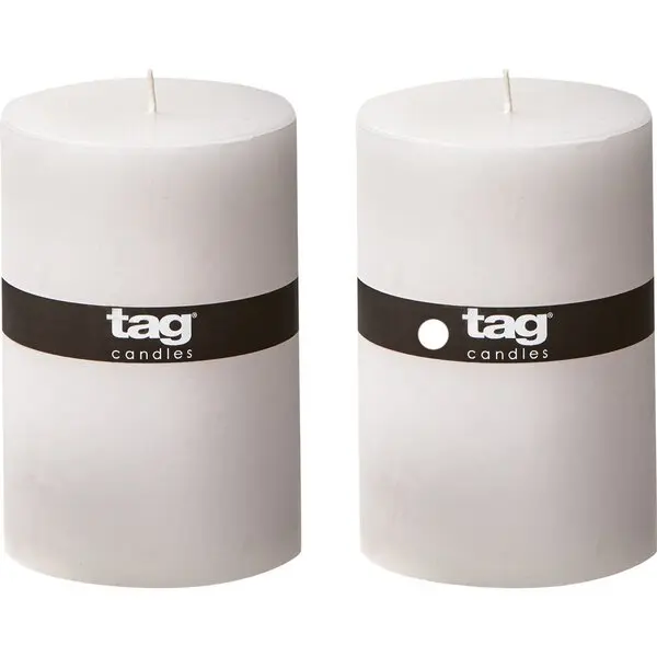 TAG Chapel Pillar Candle Unscented Long Burning Home Decor - White