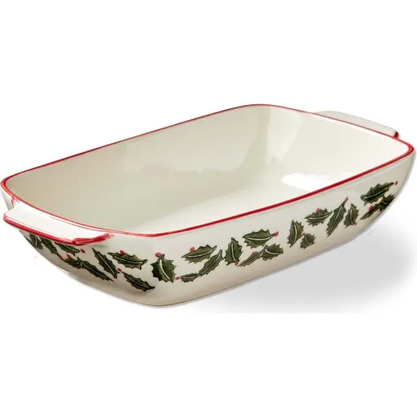 TAG Tis The Season Multicolor Ceramic Baking Dish Dishwasher Safe