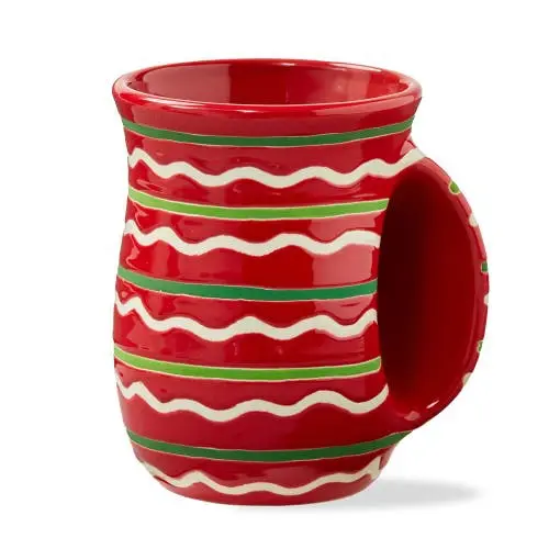 TAG Festive Stripe Handwarmer Mug Multi Ceramic Dishwasher Safe