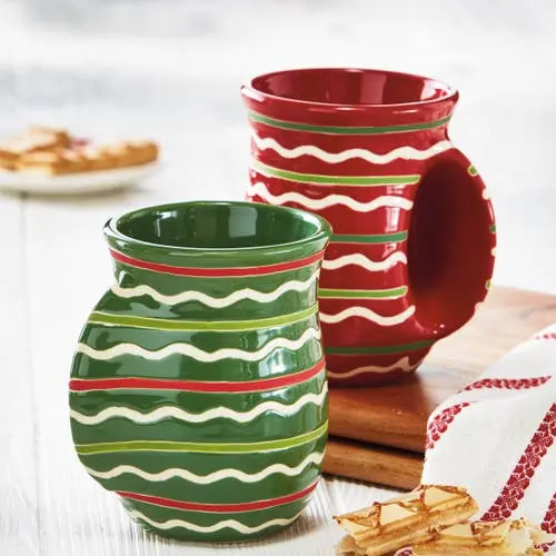 TAG Festive Stripe Handwarmer Mug Multi Ceramic Dishwasher Safe
