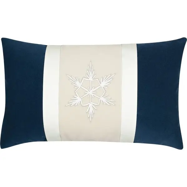 ELAINE SMITH Tradition Indoor & Outdoor Woven Accent Holiday Pillow - Midnight