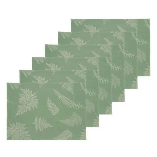 C&F HOME Botanical Fern 100% Cotton Set Of 6 Placemats 14" X 20" - Green