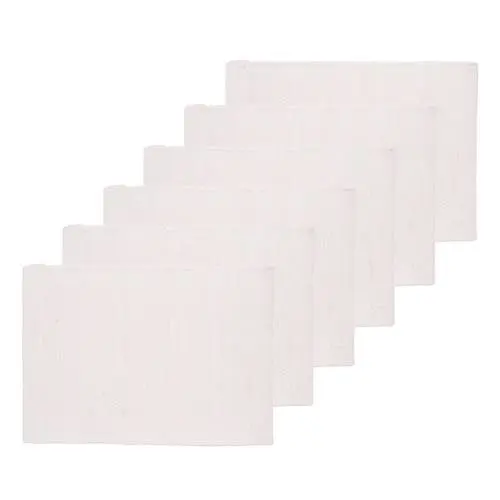 C&F HOME Chindi Solid Color Machine Washable Placemats Set Of 6 - White