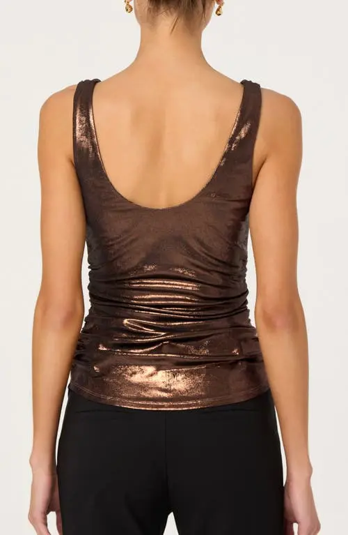 Astr The Label Leanne Metallic Cowl Neck Tank