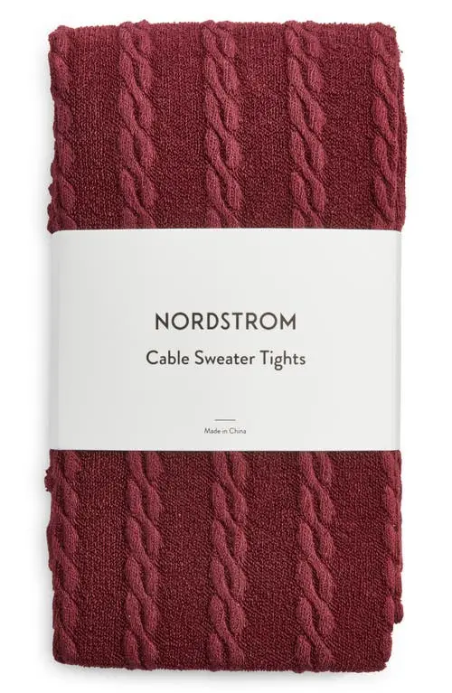 Nordstrom Cable Knit Tights - Burgundy