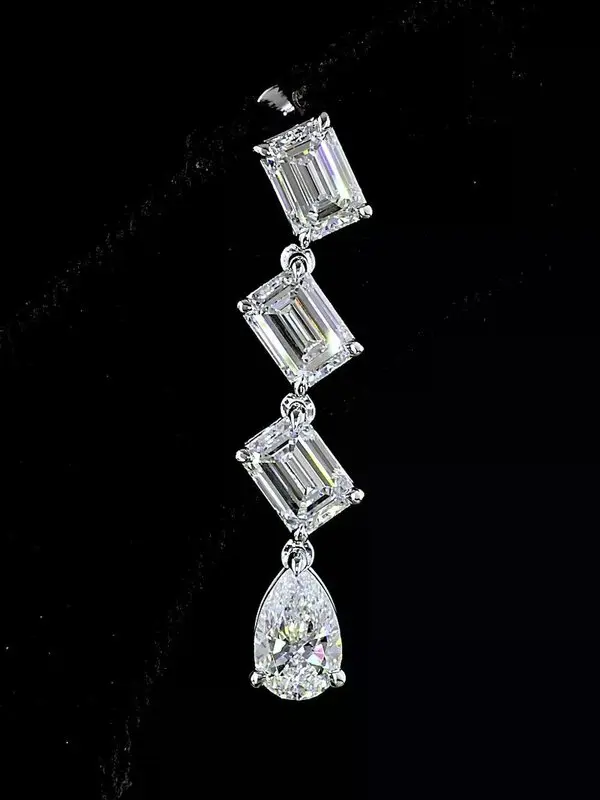 JEWELS AFICIONADO 14k White Gold 5.12 Tcw Diamond Drop Earrings