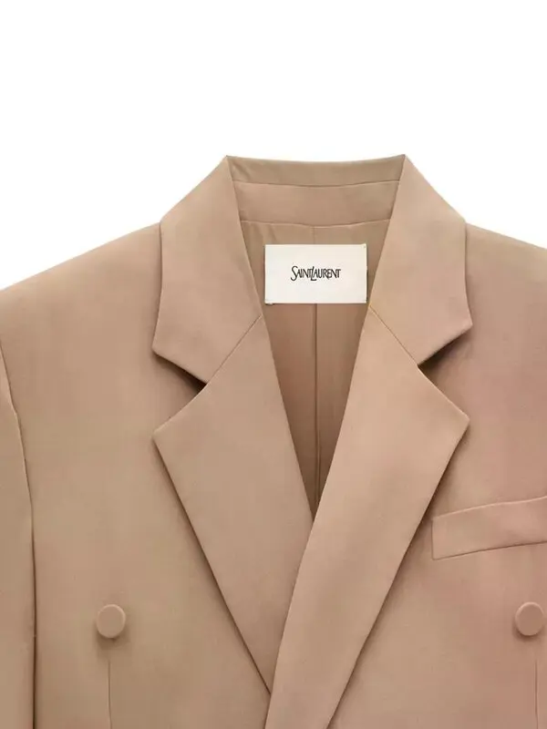 Saint Laurent Silk Crepe Blazer - Neutrals