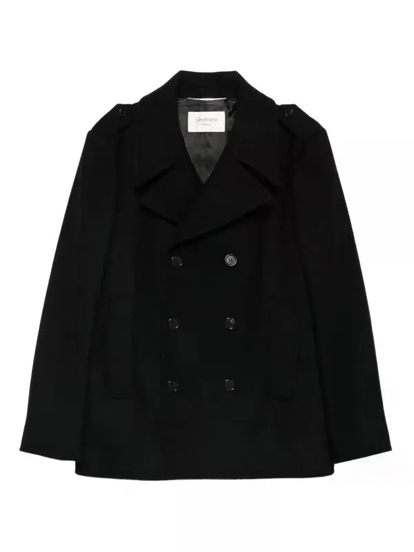Saint Laurent Double-breasted Cupro Coat