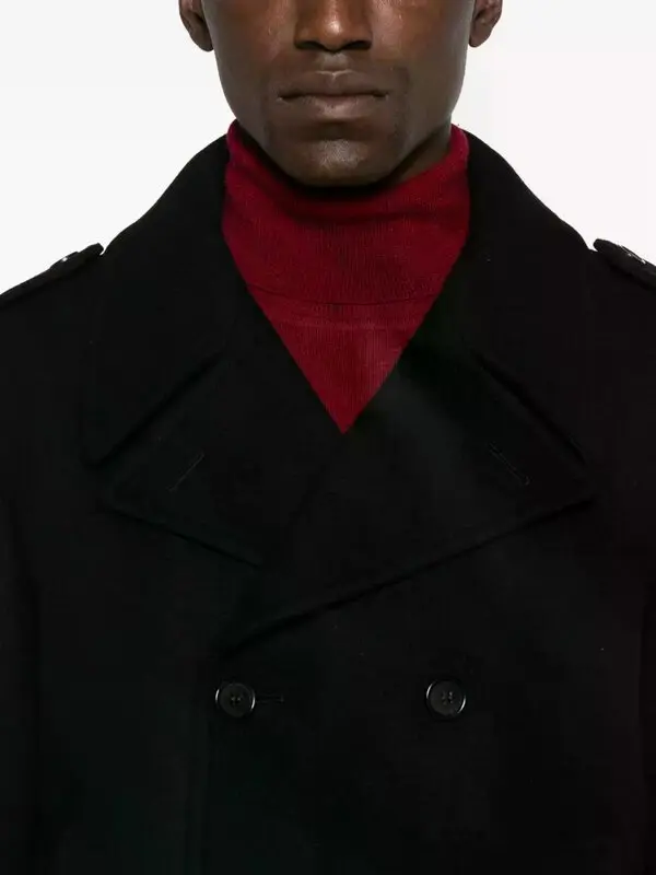 Saint Laurent Double-breasted Cupro Coat