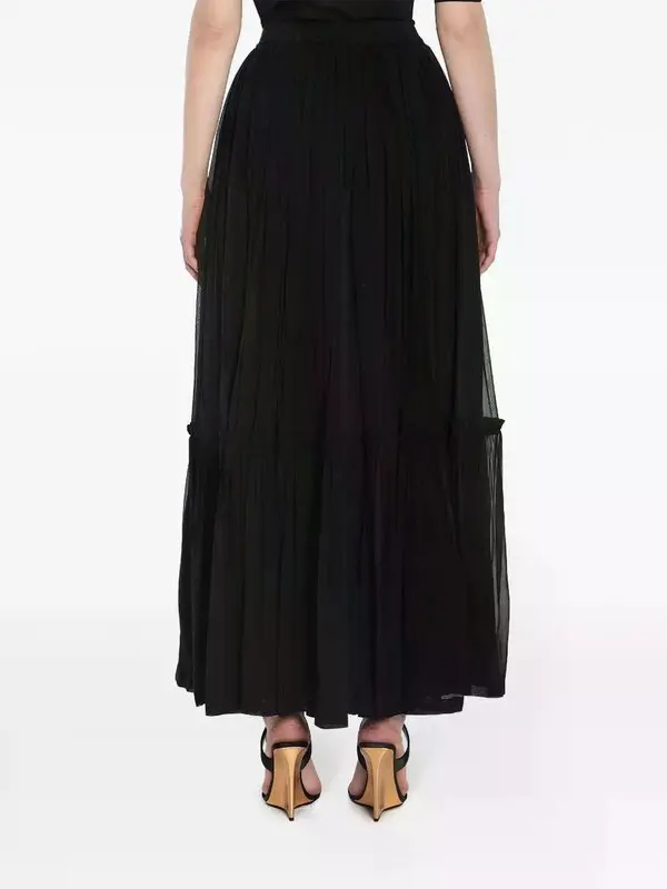 Saint Laurent Ruffled Maxi Skirt - Black