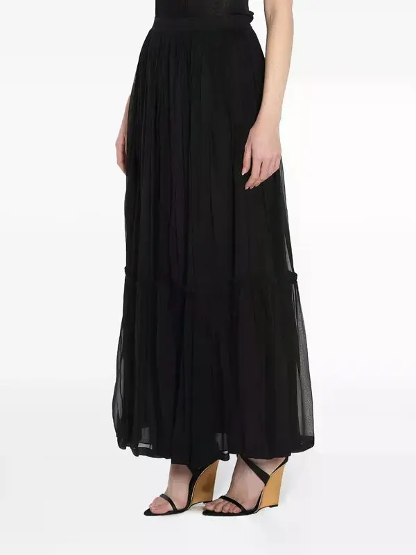 Saint Laurent Ruffled Maxi Skirt - Black