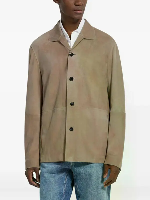 Zegna Buttoned Chore Jacket - Brown