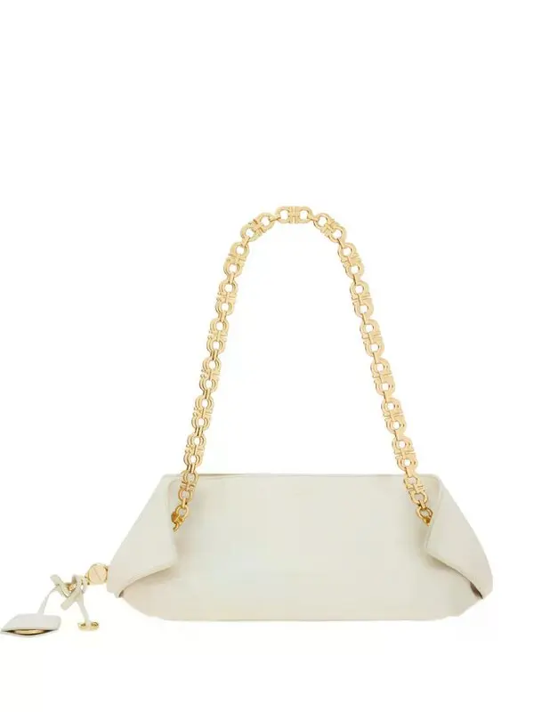 FERRAGAMO Small Gancini-chain Shoulder Bag - Neutrals