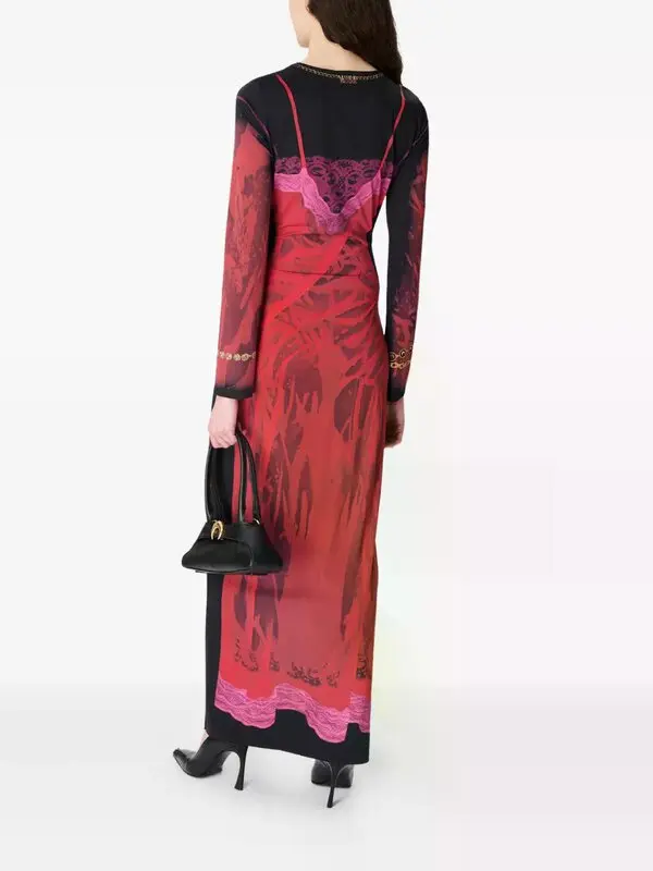 Wet Nuisette Printed Jersey LS Long Dress