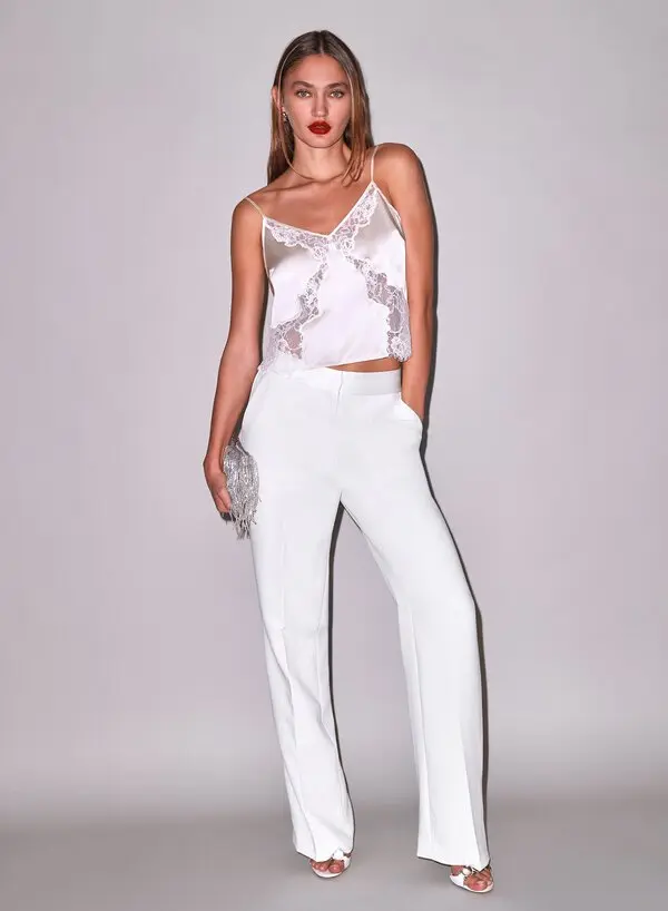 FLEUR DU MAL Juliet Lace Silk Camisole - Vanilla