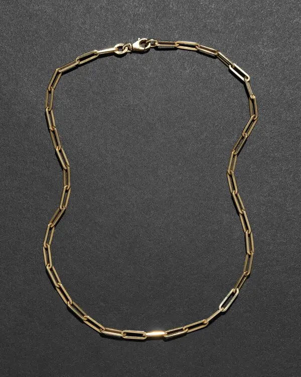 Alexis Bittar Vintage 1950s 14k Paperclip Link Necklace - Gold