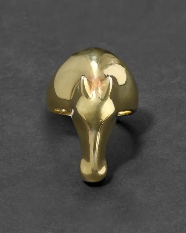 Alexis Bittar Vintage 1980s Custom Design Horse Ring - Gold