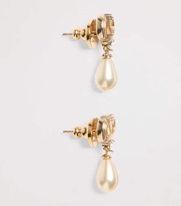Valentino Garavani Crystal Logo Earrings - Gold