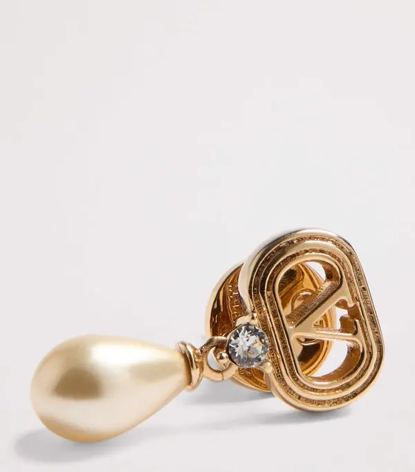 Valentino Garavani Crystal Logo Earrings - Gold