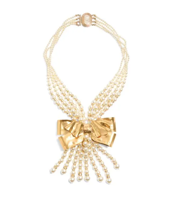 Valentino Garavani Faux Pearl Layered Necklace - Ivory