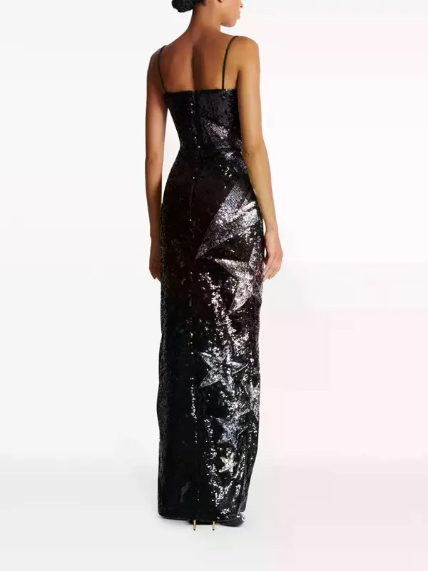 Balmain Star-pattern Sequinned Maxi Dress