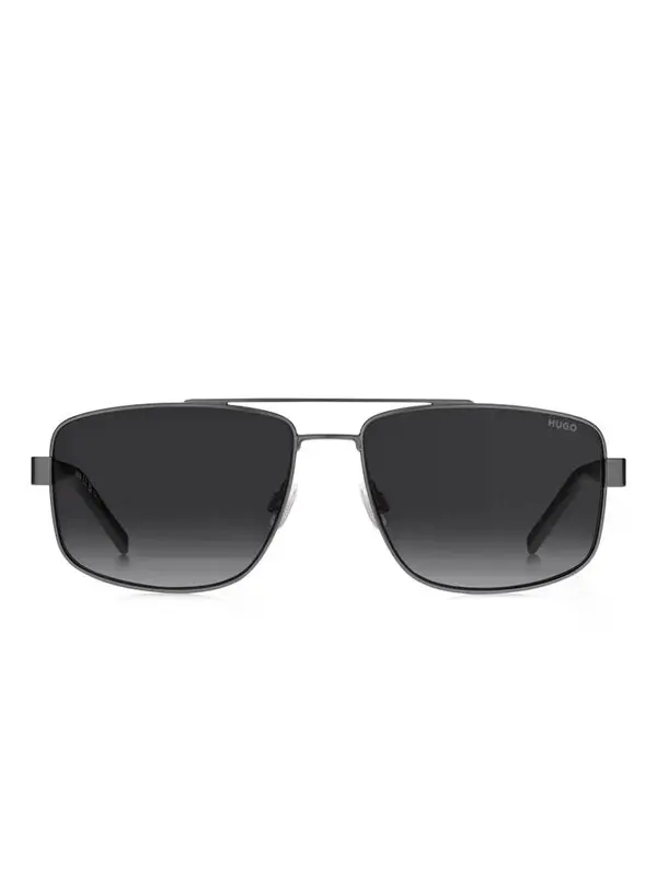 BOSS Rectangle Frame Sunglasses - Silver