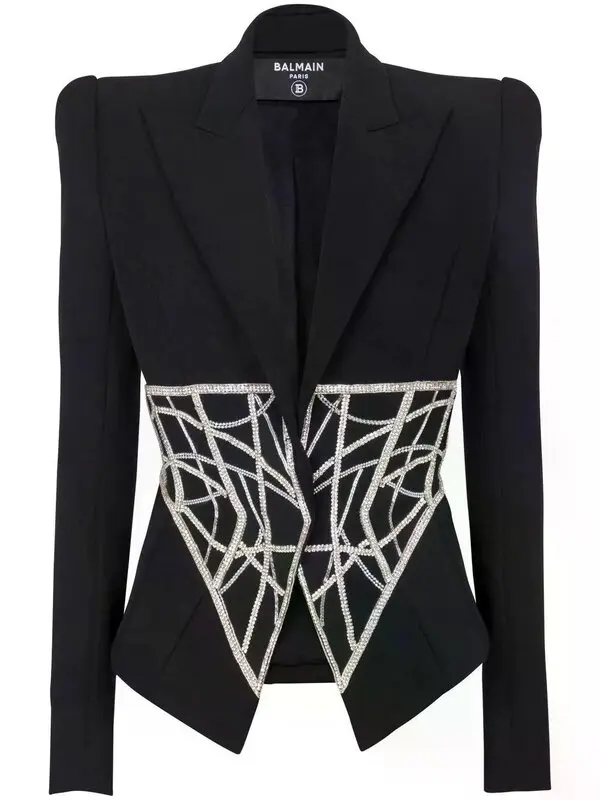 Balmain Double-breasted Wool Blazer - Black