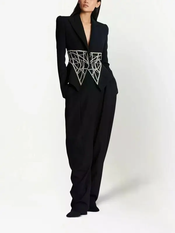 Balmain Double-breasted Wool Blazer - Black