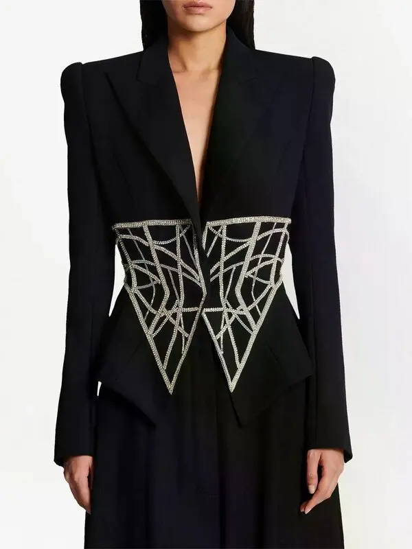 Balmain Double-breasted Wool Blazer - Black