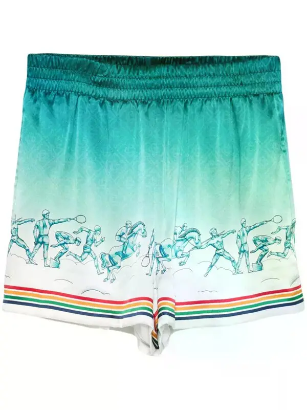 Casablanca La Déesse Du Stade Shorts - Blue