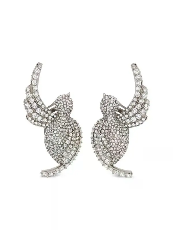 Balmain Swallow Rhinestone-embellished Earrings