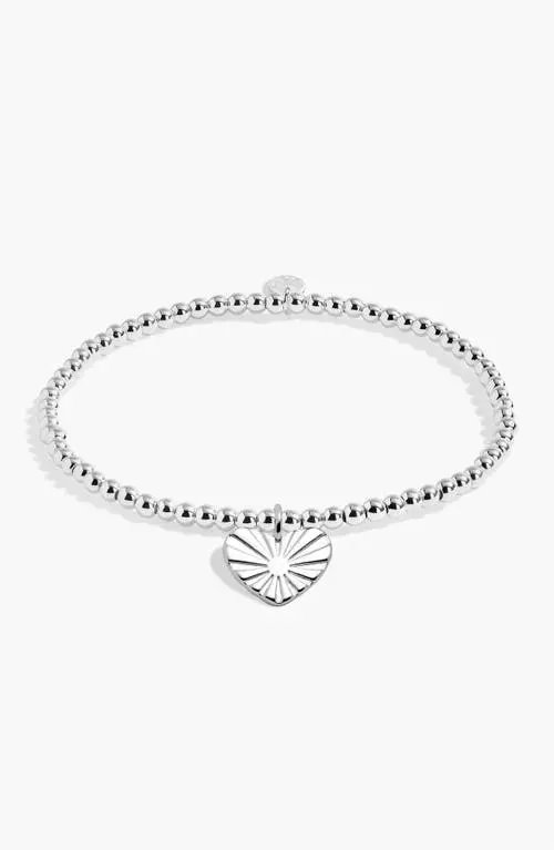 A LITTLES & CO Silver Plated Bracelet With Heart Charm - Metallic Silver