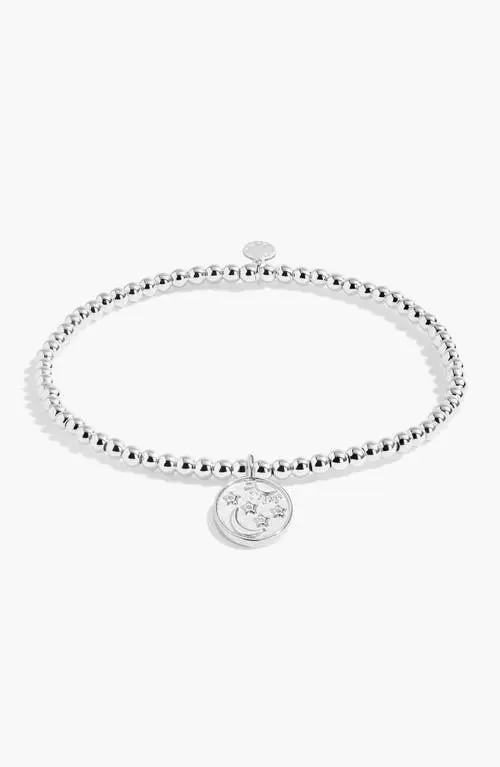A LITTLES & CO Silver Plated Charm Beaded Bracelet - Metallic Silver