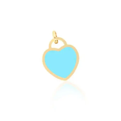 THE LOVERY FINE JEWELRY Heart Padlock Charm - Turquoise