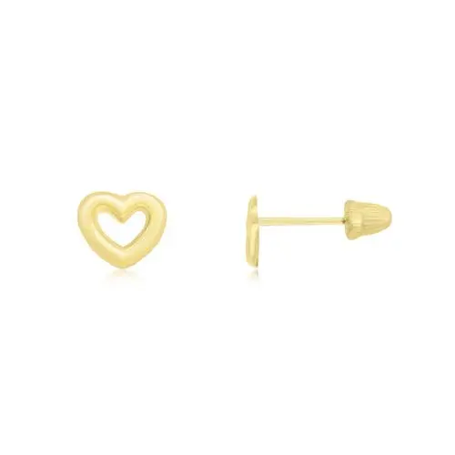 THE LOVERY FINE JEWELRY Open Heart Stud Earrings - Yellow Gold
