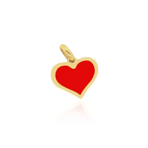 THE LOVERY FINE JEWELRY 14k Yellow Gold Heart Charm With - Coral