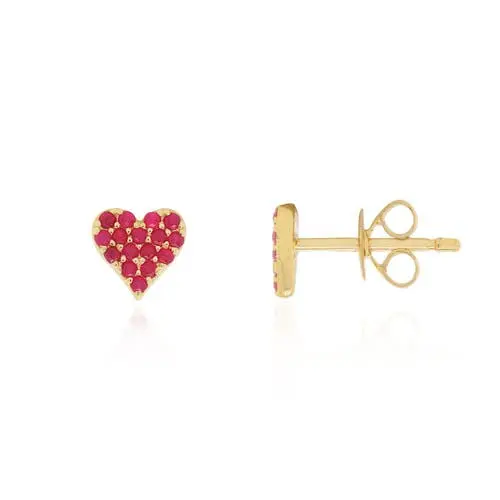 THE LOVERY FINE JEWELRY Heart Stud Earrings - Ruby