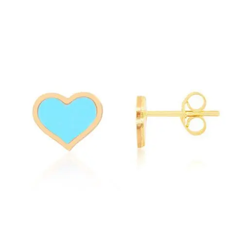 THE LOVERY FINE JEWELRY Heart Stud Earrings - Turquoise