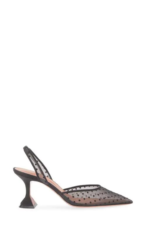 Amina Muaddi Holli Swiss Dot Slingback Pump