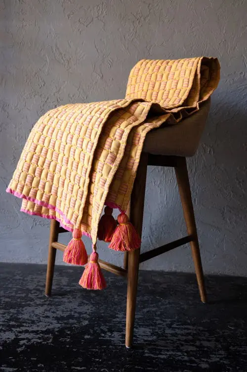 TIN MARIN Handwoven Sujani Throw - Sona