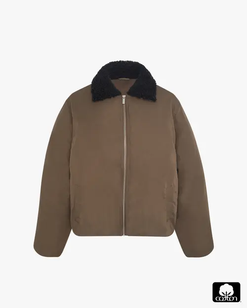 WeWoreWhat Cotton Twill Jacket With Faux-fur Collar