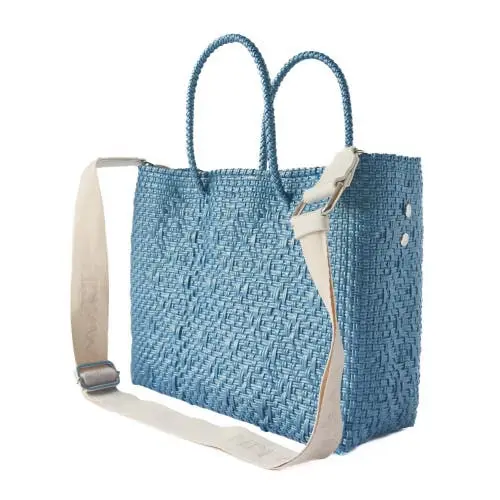 TIN MARIN Maui Medium Woven Resort Crossbody Bag - Blue