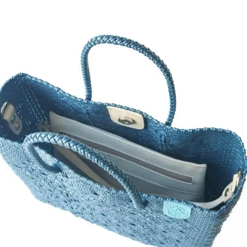 TIN MARIN Maui Medium Woven Resort Crossbody Bag - Blue